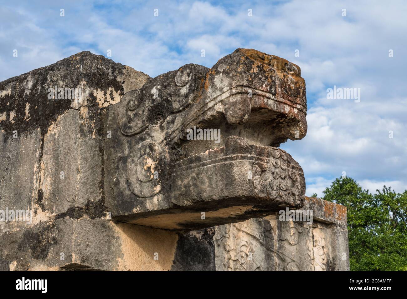 The Platform of the Eagles and Jaguars, built in Maya-Toltec style, in ...