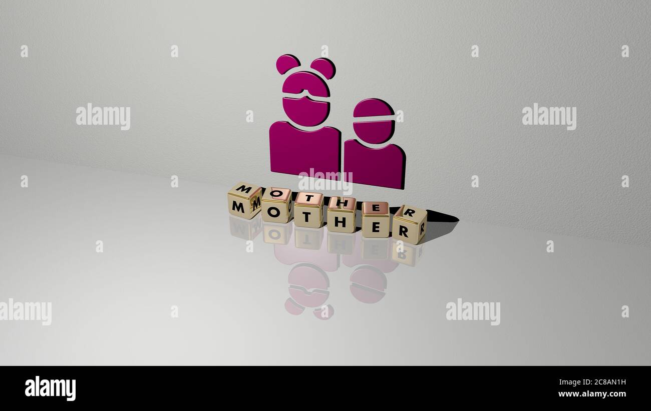 3D graphical image of MOTHER vertically along with text built by ...