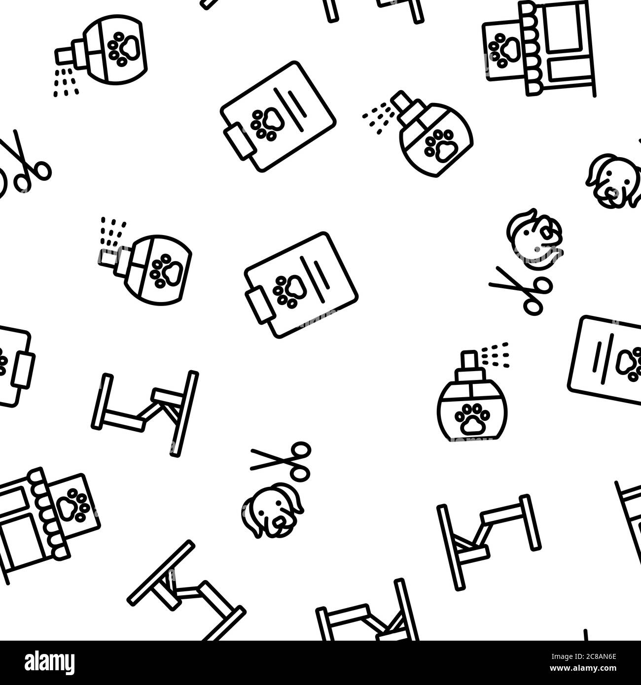 Grooming Animal Tool Vector Seamless Pattern Stock Vector Image & Art ...