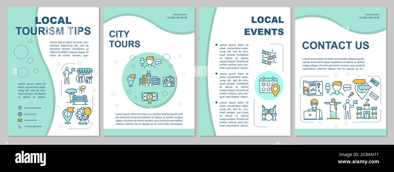Local tourism tips brochure template. Entertainment and holistay. Flyer ...