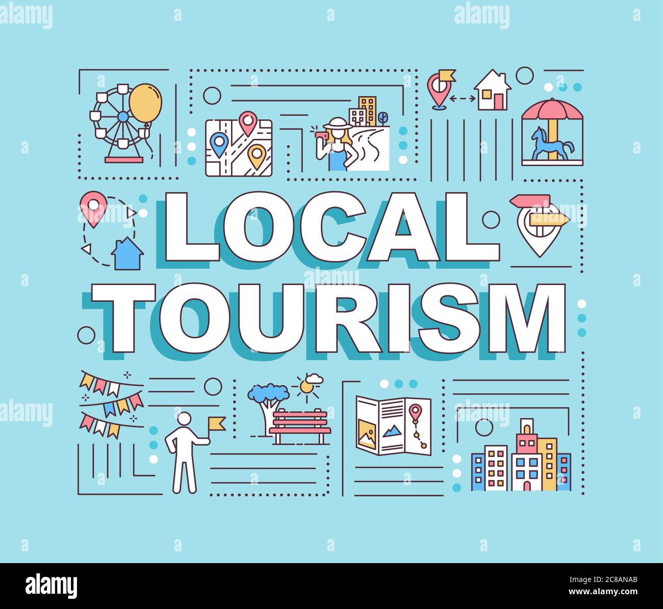 Local tourism word concepts banner. Domestic traveling. Staycationing ...