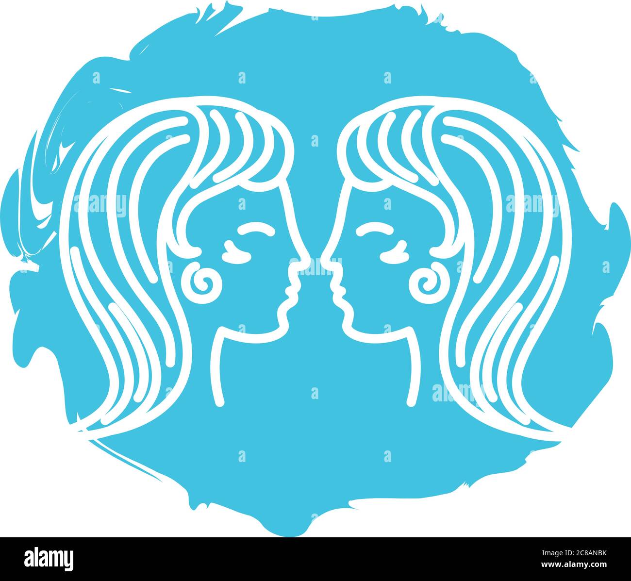 gemini zodiac sign block style icon vector illustration design Stock ...