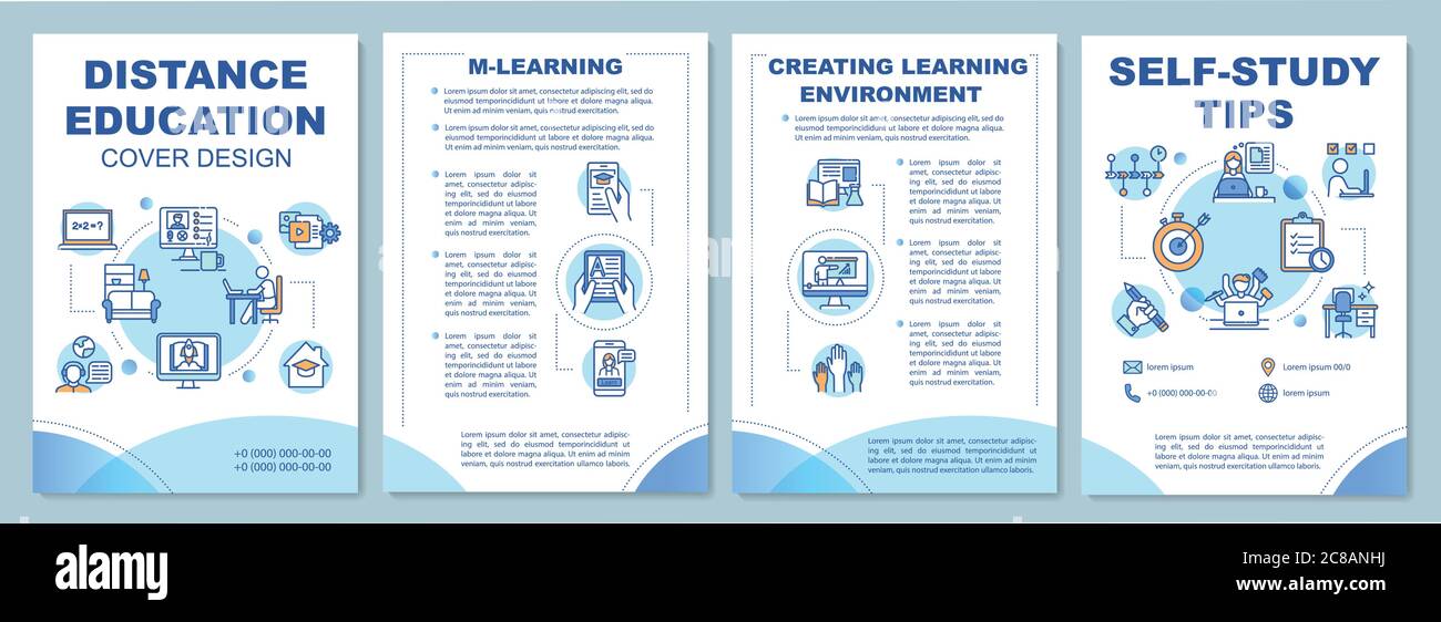 Online education brochure template. Learning environment. Flyer, booklet, leaflet print, cover ...