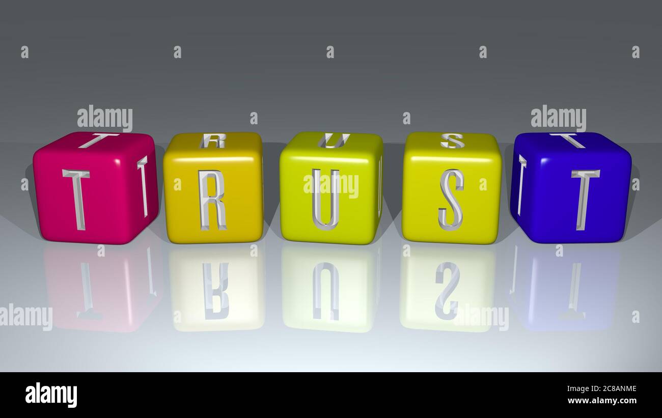 TRUST combined by dice letters and color crossing for the related ...