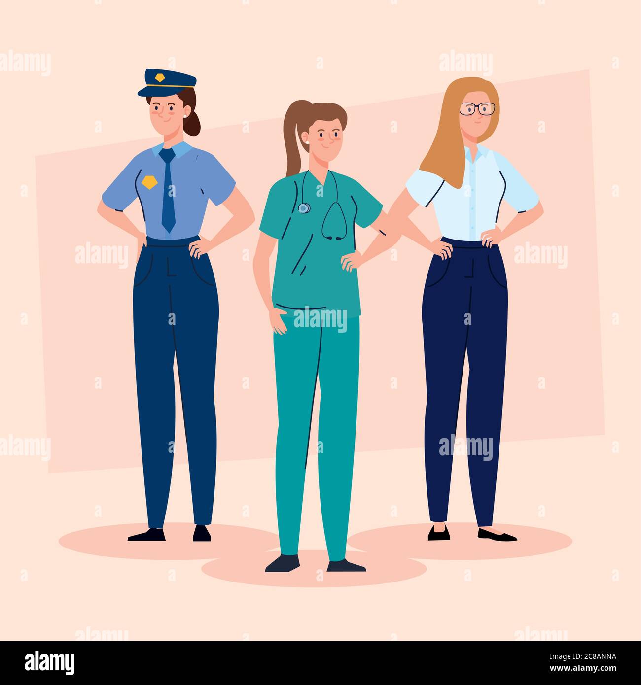 group of women of different professions Stock Vector Image & Art - Alamy