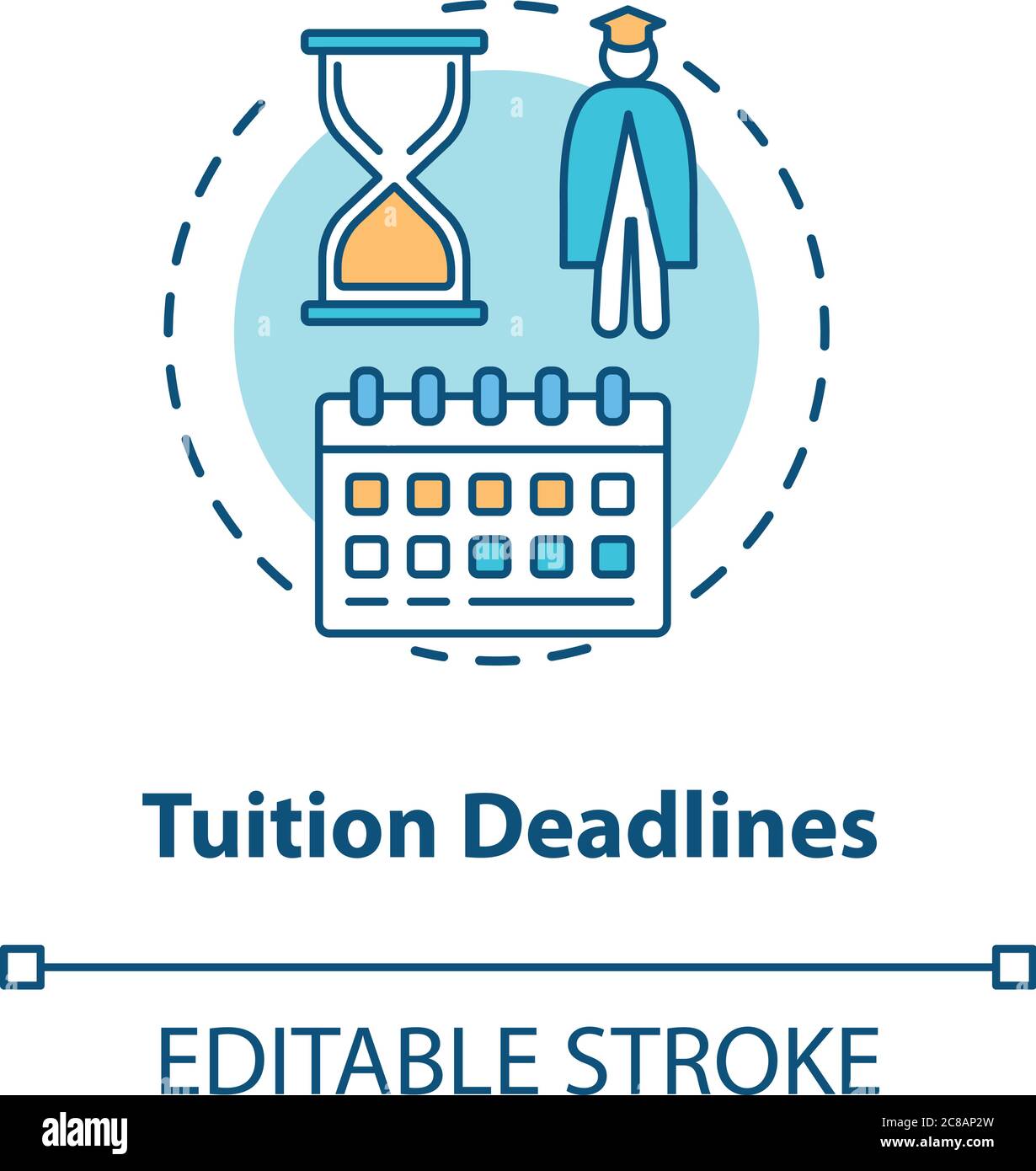 Tuition Deadlines Concept Icon University Fees Distance Learning