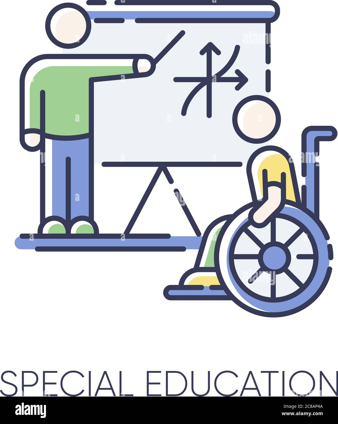 Student disabled wheelchair teacher Stock Vector Images - Alamy
