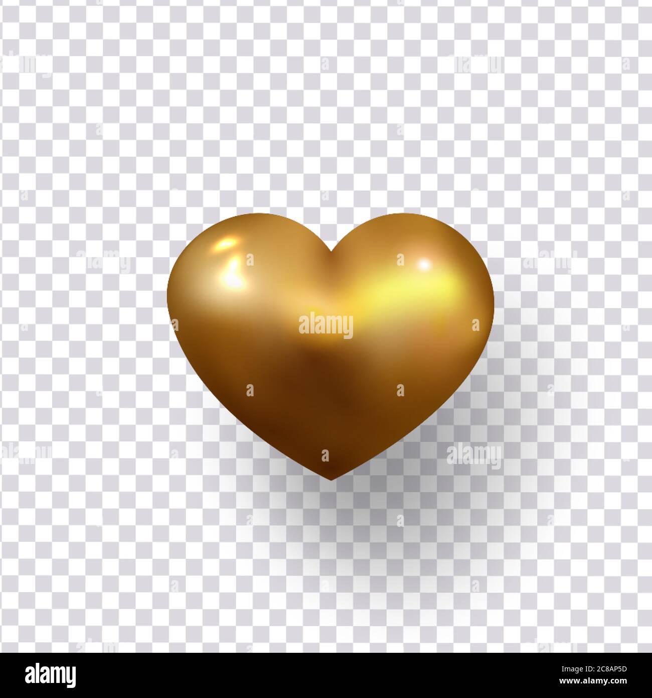 Big golden heart isolated on a transparent background Stock Vector ...