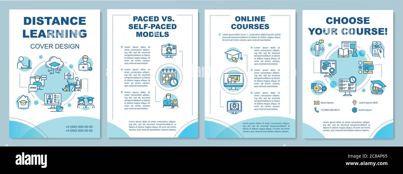 Distance learning brochure template. Paced and self paced education ...