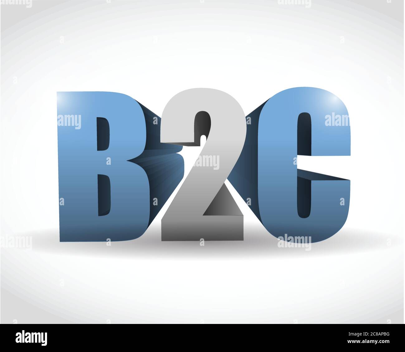 Business to consumer sign illustration design over a white background ...