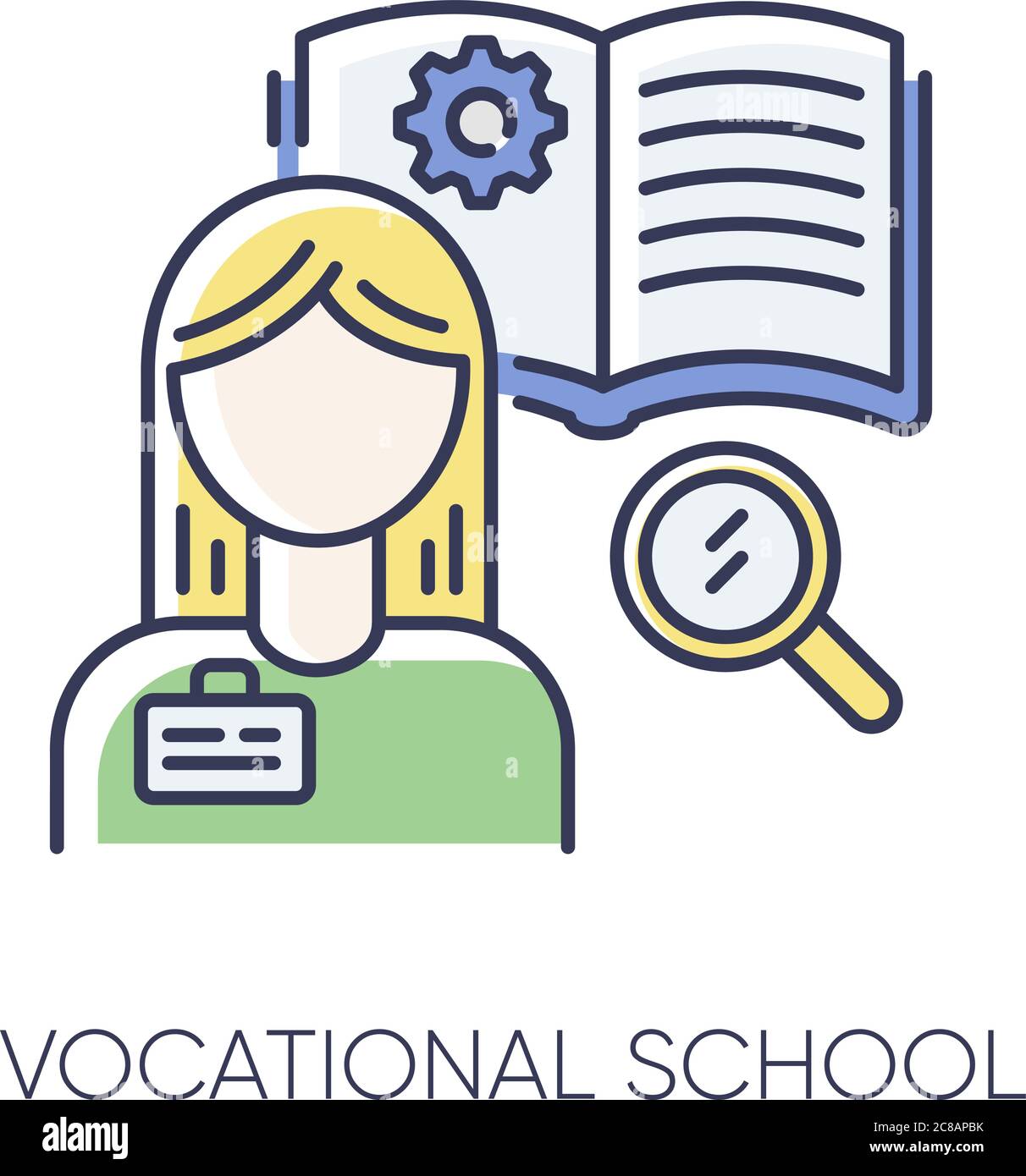 Vocational school RGB color icon. Professional skills development ...