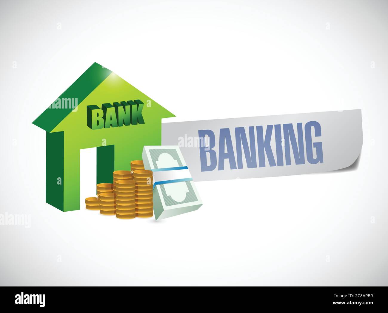 Banking sign illustration design over a white background Stock Vector ...