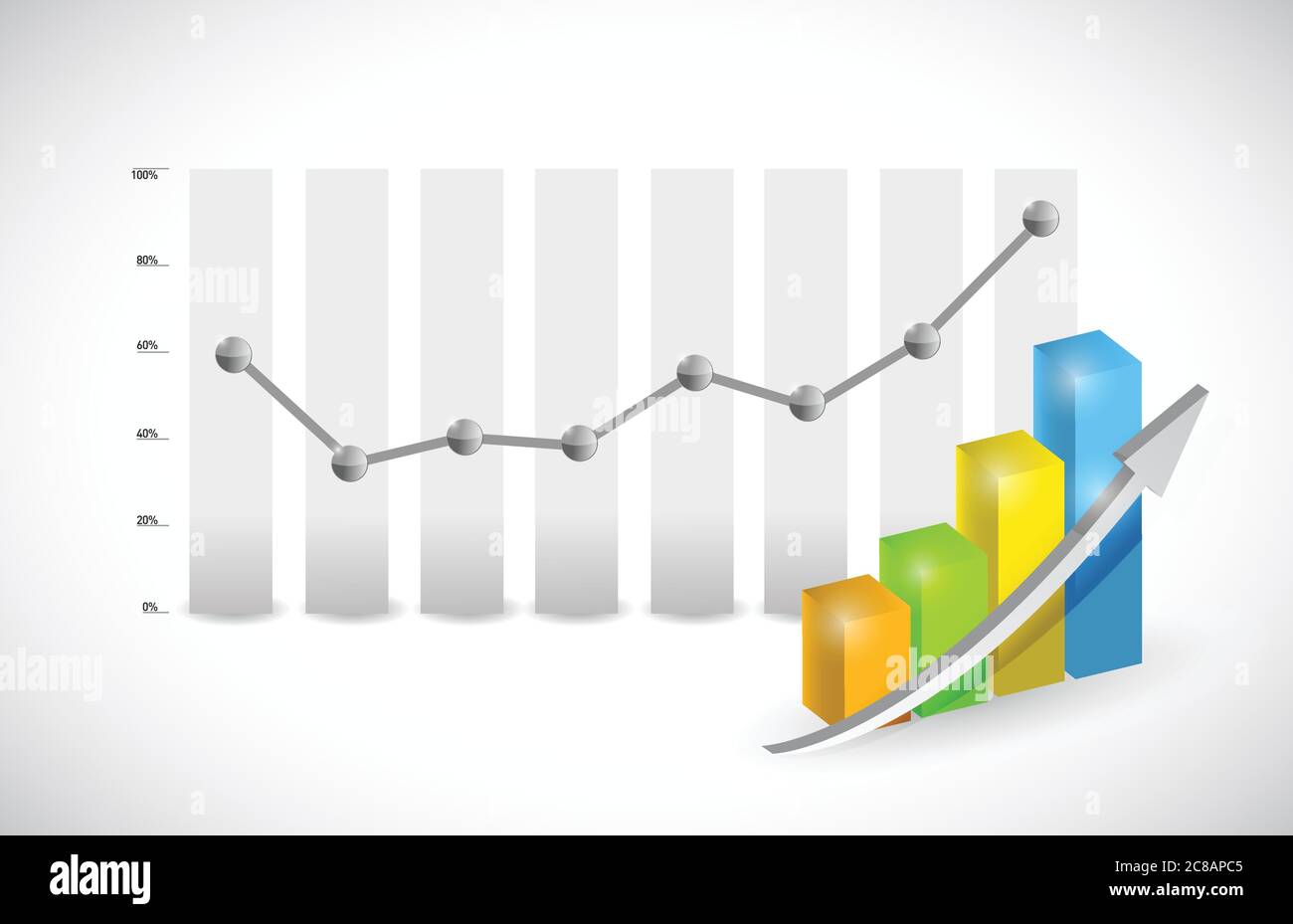Business graph illustration design over a white background Stock Vector ...