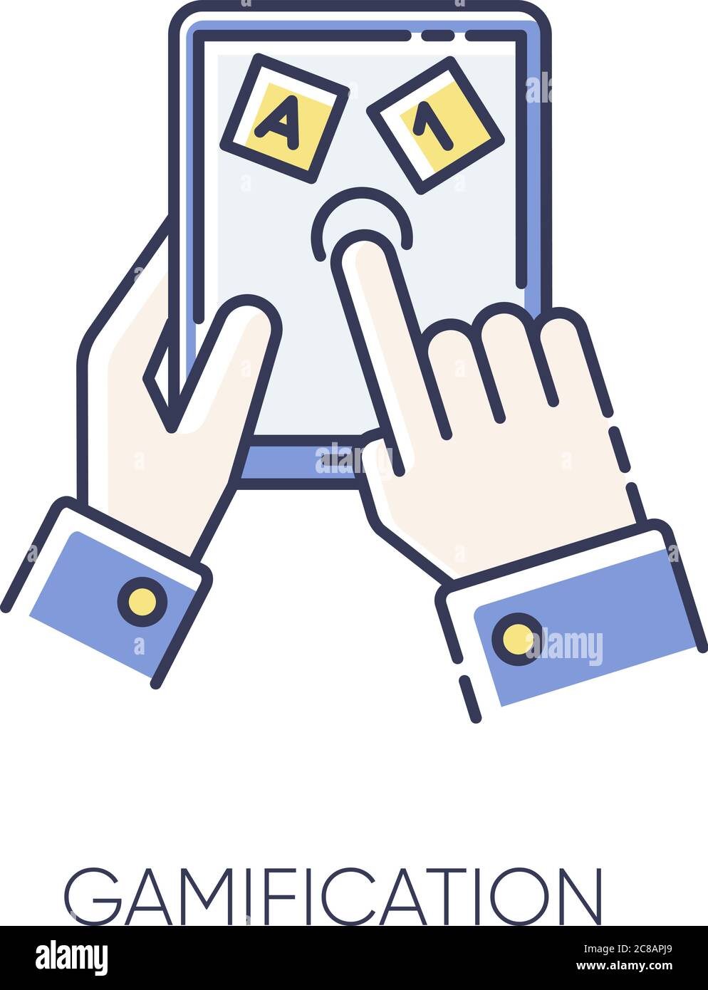 Gamification RGB color icon. Entertaining education. Learning and ...