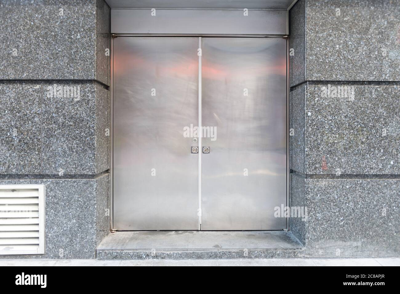 sidewalk by street wall & door Stock Photo - Alamy