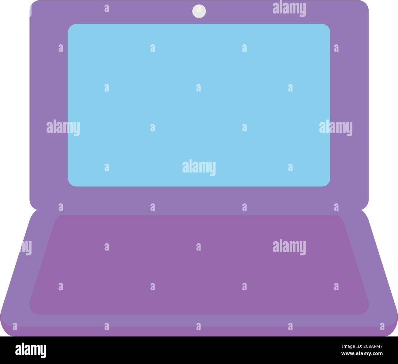 laptop computer icon over white background, flat style, vector ...