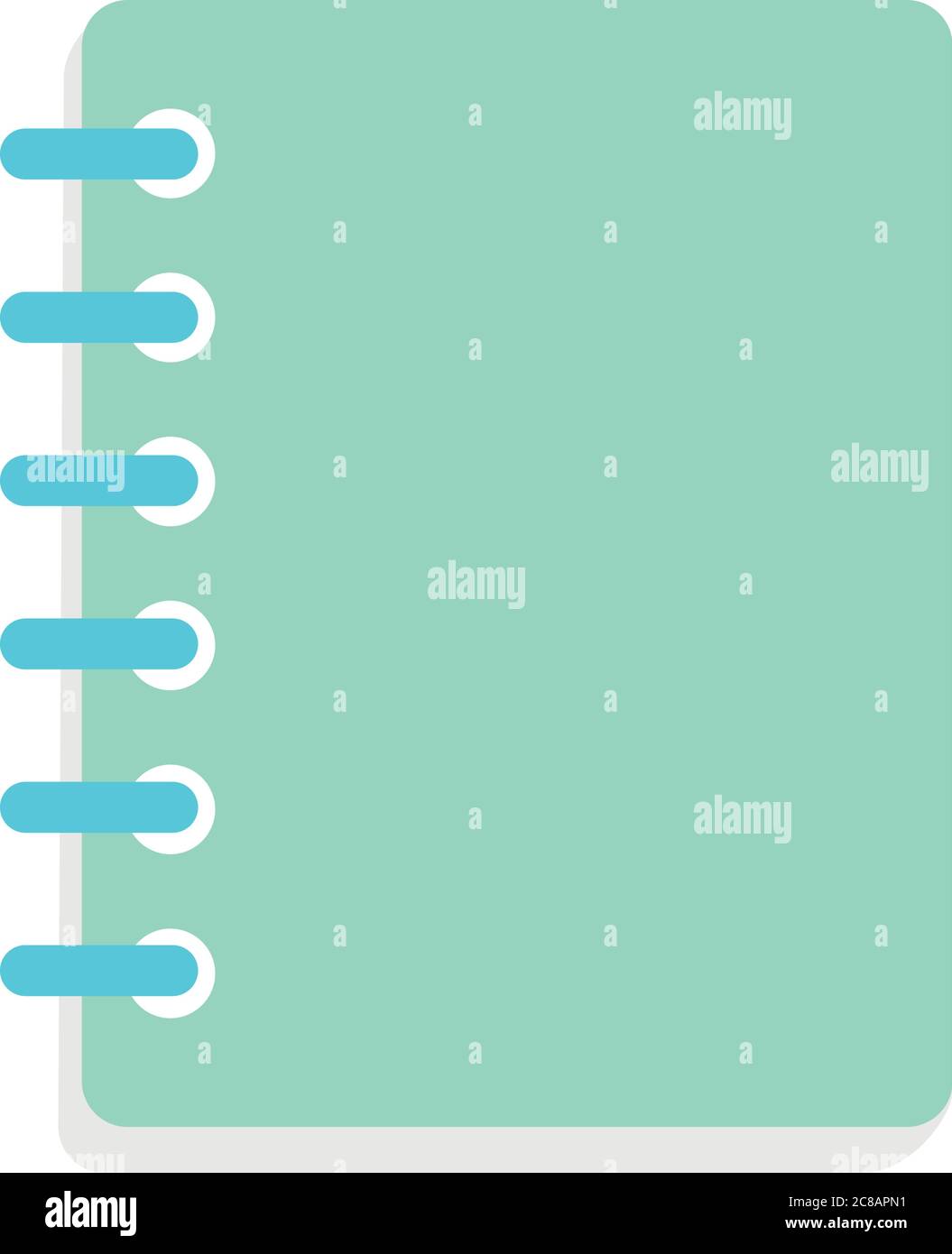 notebook icon over white background, flat style, vector illustration ...