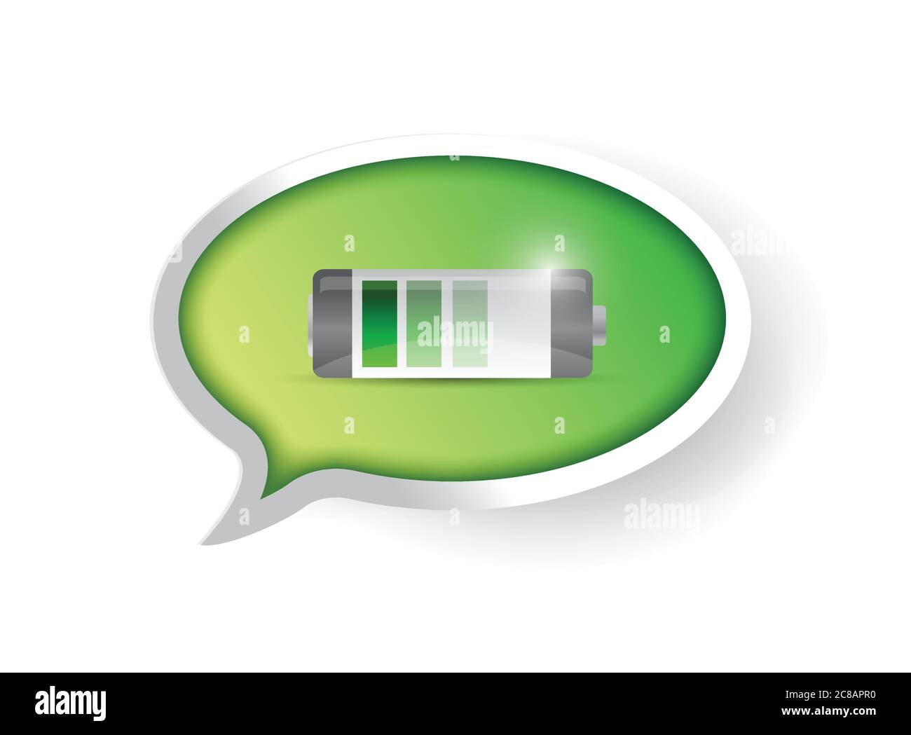 Full battery message illustration design over a white background Stock ...