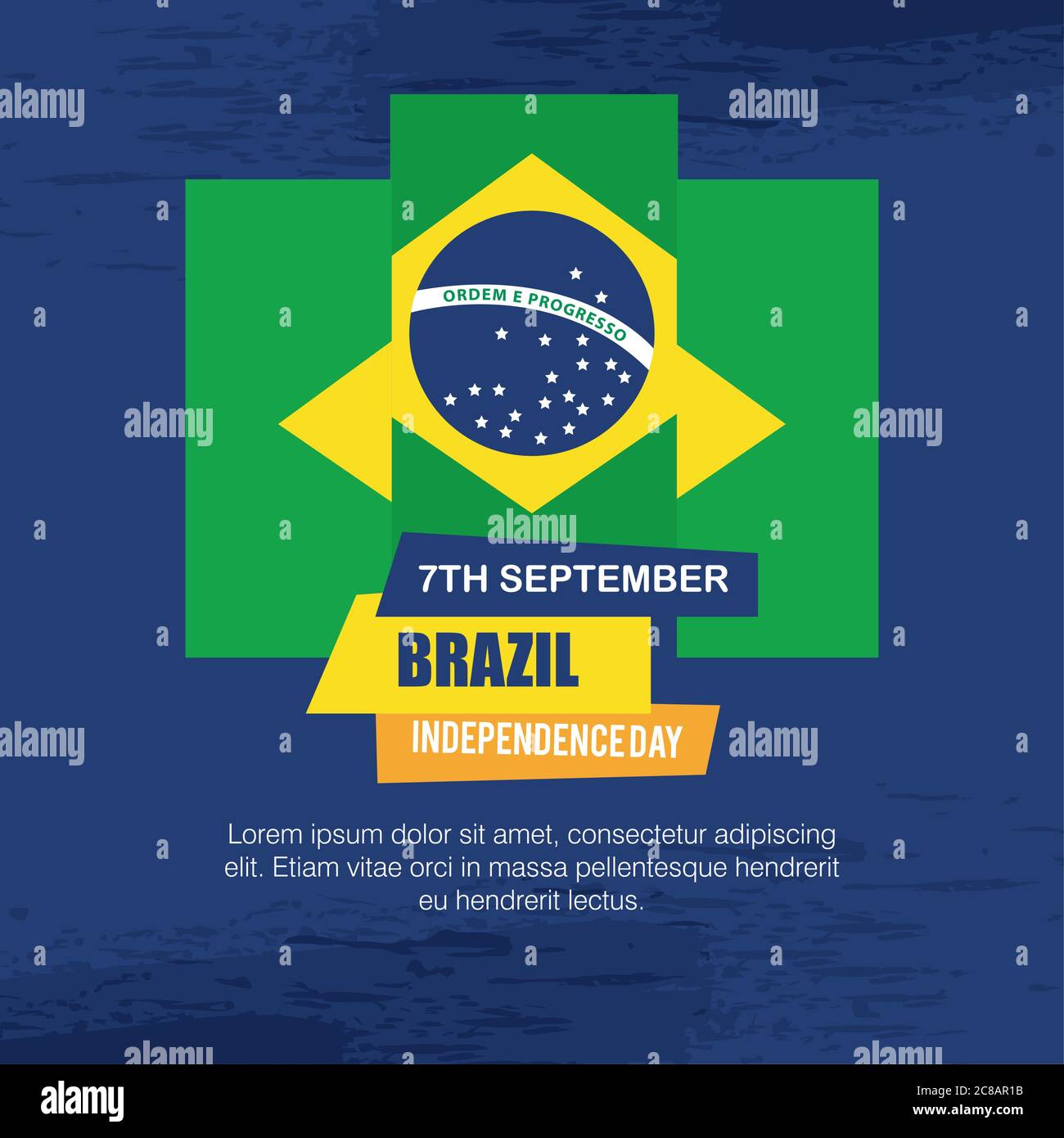 7 september, banner of brazil independence celebration, flag emblem ...