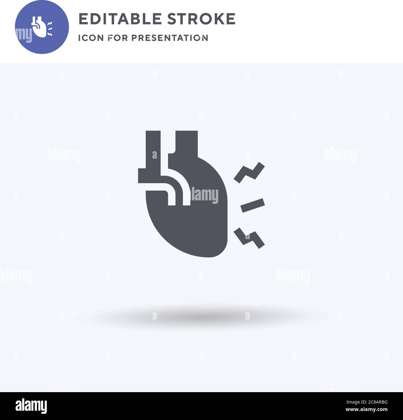 Heart Attack icon vector, filled flat sign, solid pictogram isolated on ...