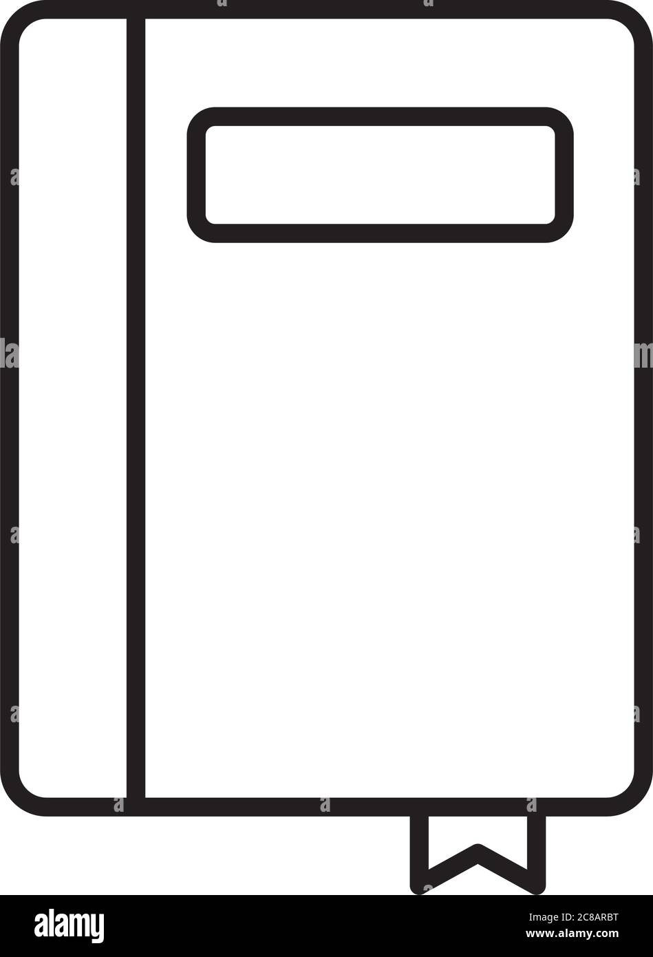 school notebook icon over white background, line style, vector ...
