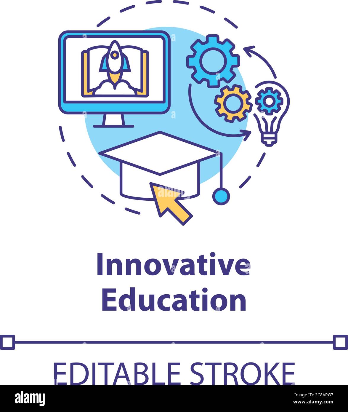 Innovative education concept icon. Innovation in schools and ...