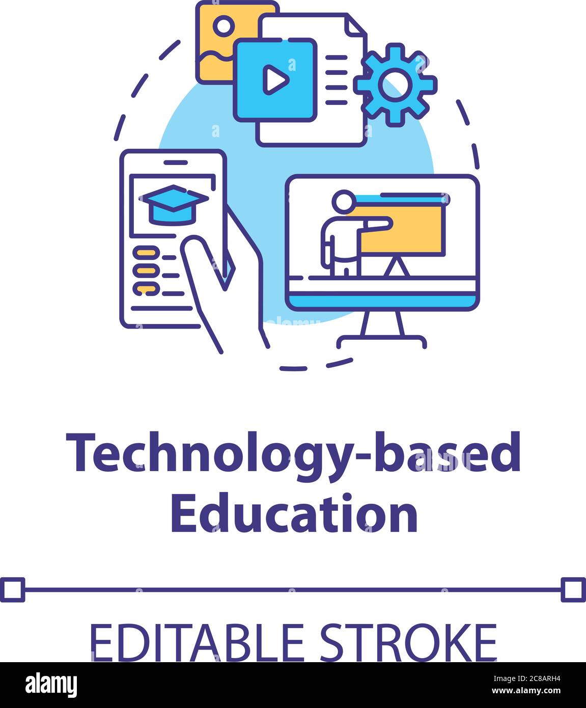 Technology based education concept icon. Modern educational approach ...