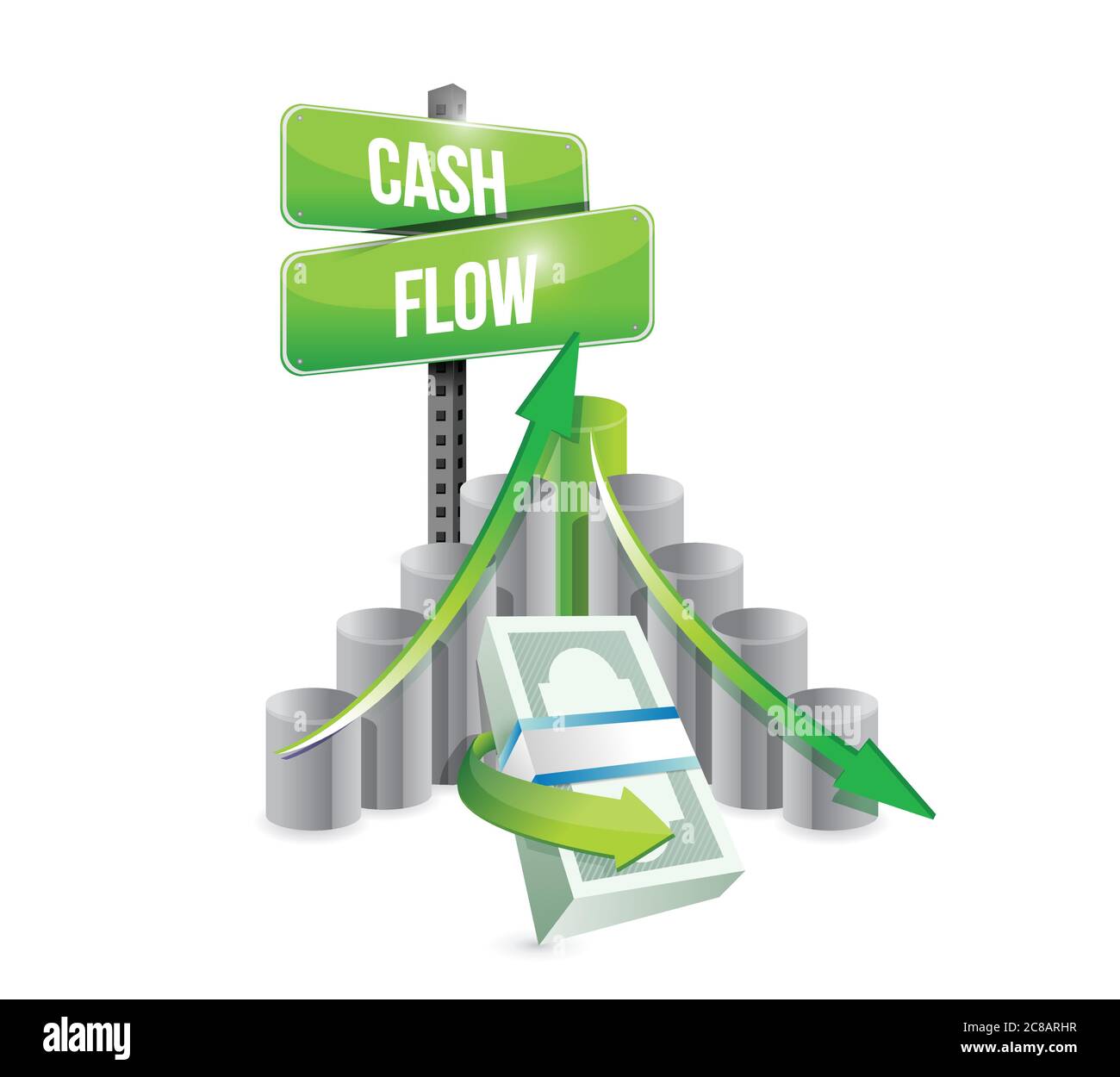 Cash flow business graph illustration design over a white background ...