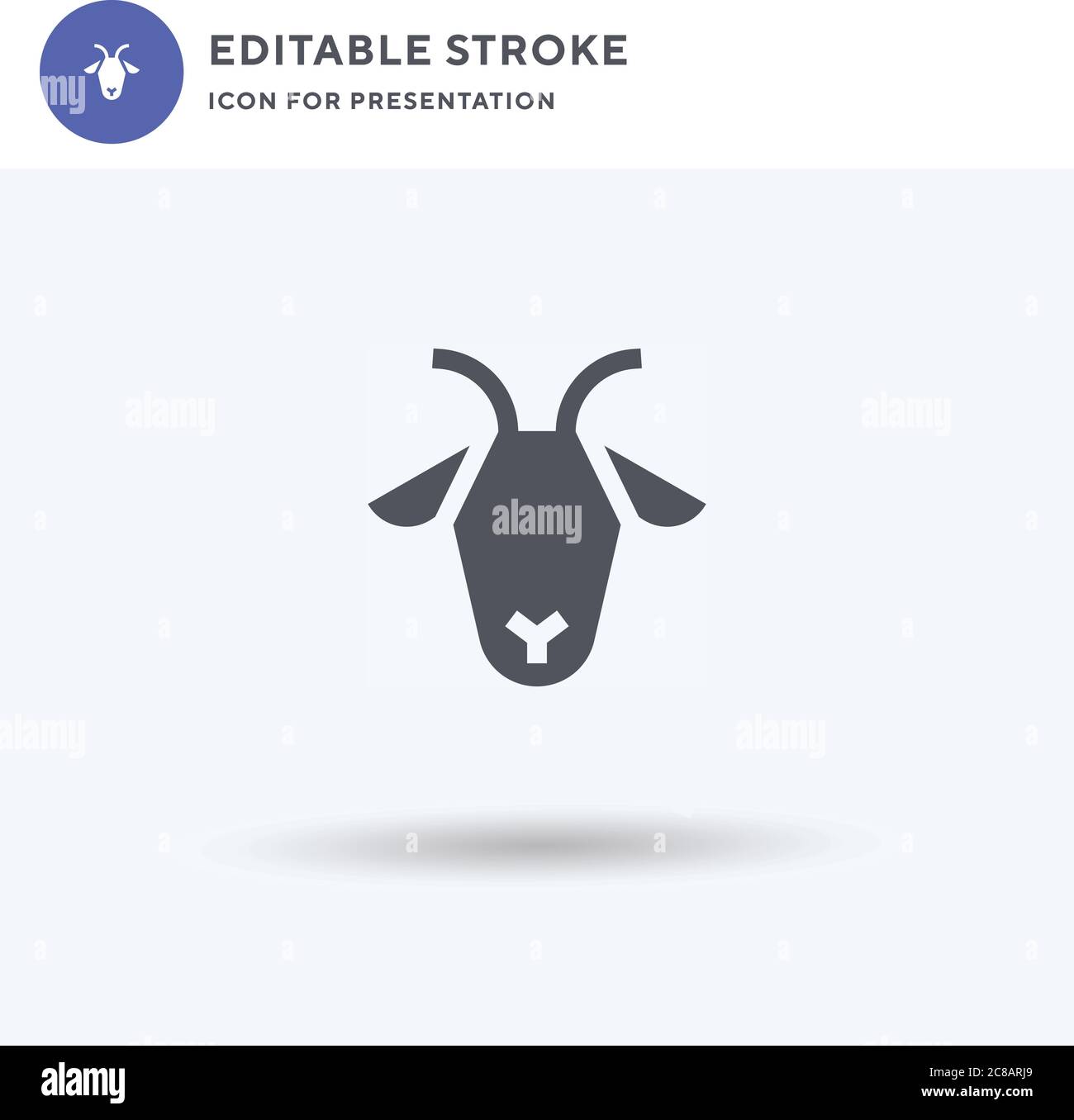 Goat icon vector, filled flat sign, solid pictogram isolated on white ...