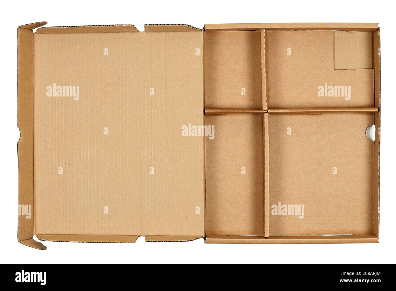 top view of open cardboard box isolated on white Stock Photo - Alamy