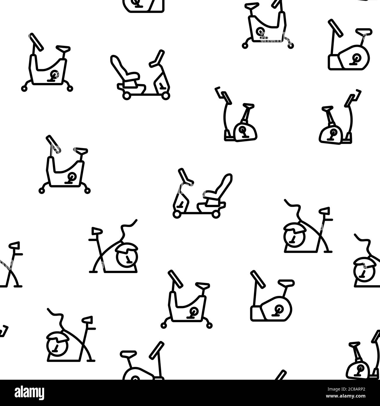 Exercise Bike Sport Vector Seamless Pattern Stock Vector Image & Art ...