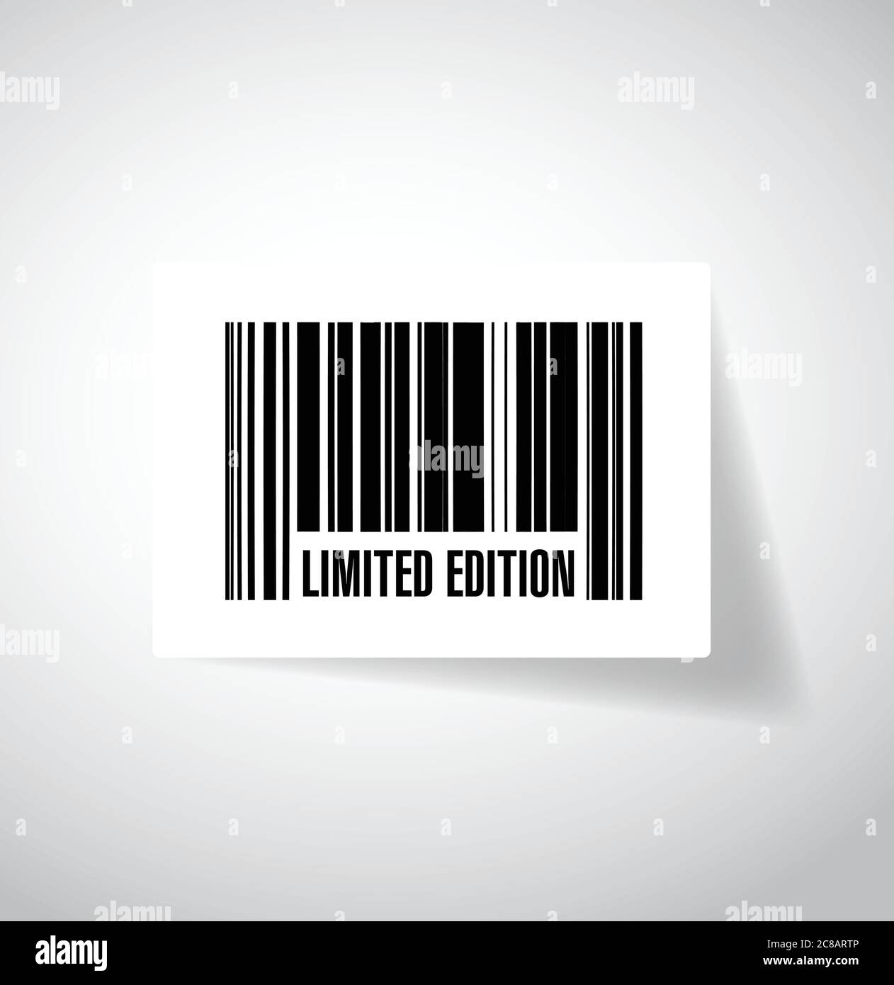 Limited edition bar code illustration design over a white background ...
