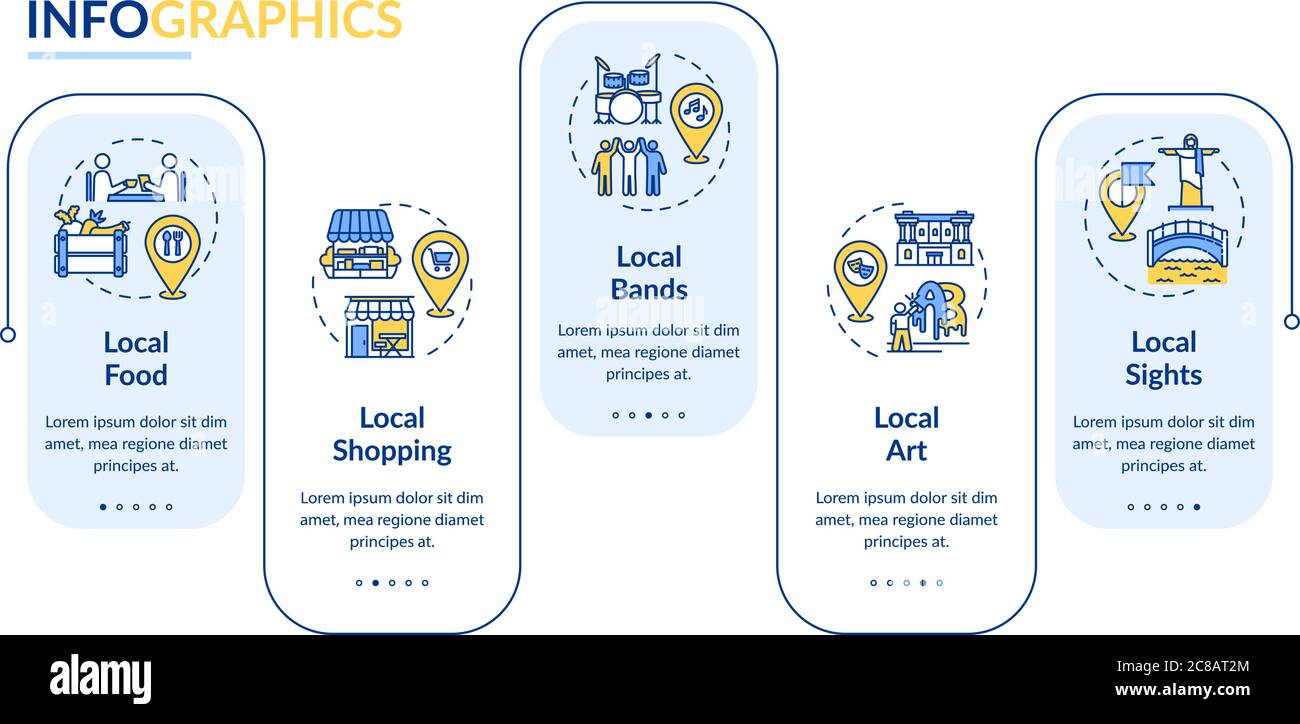 Local tourism elements vector infographic template. Sightseeing and ...