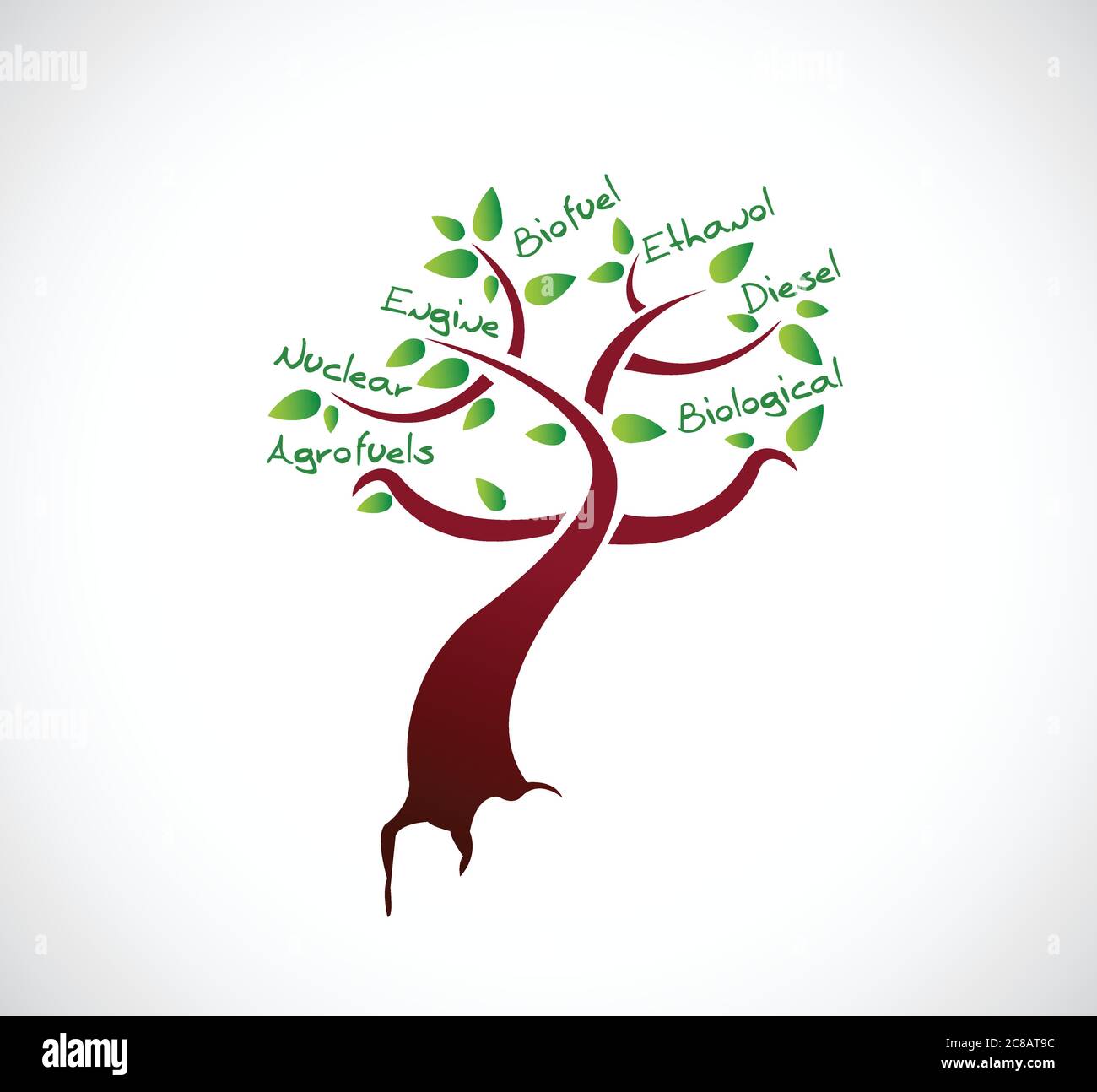 Biofuels tree concept illustration design over a white background Stock ...