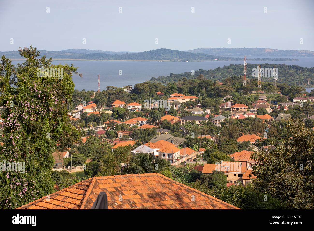 Suburban Kampala, Uganda's capital city, backs up to the shores of Lake ...