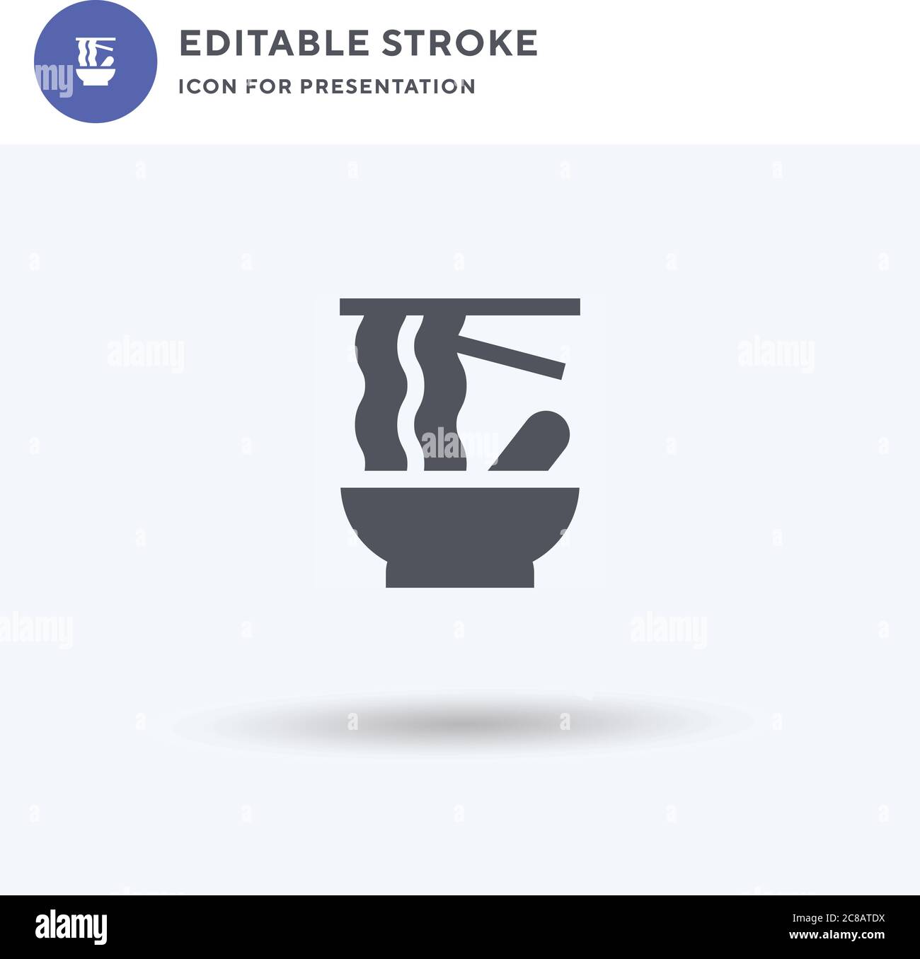 Ramen icon vector, filled flat sign, solid pictogram isolated on white ...