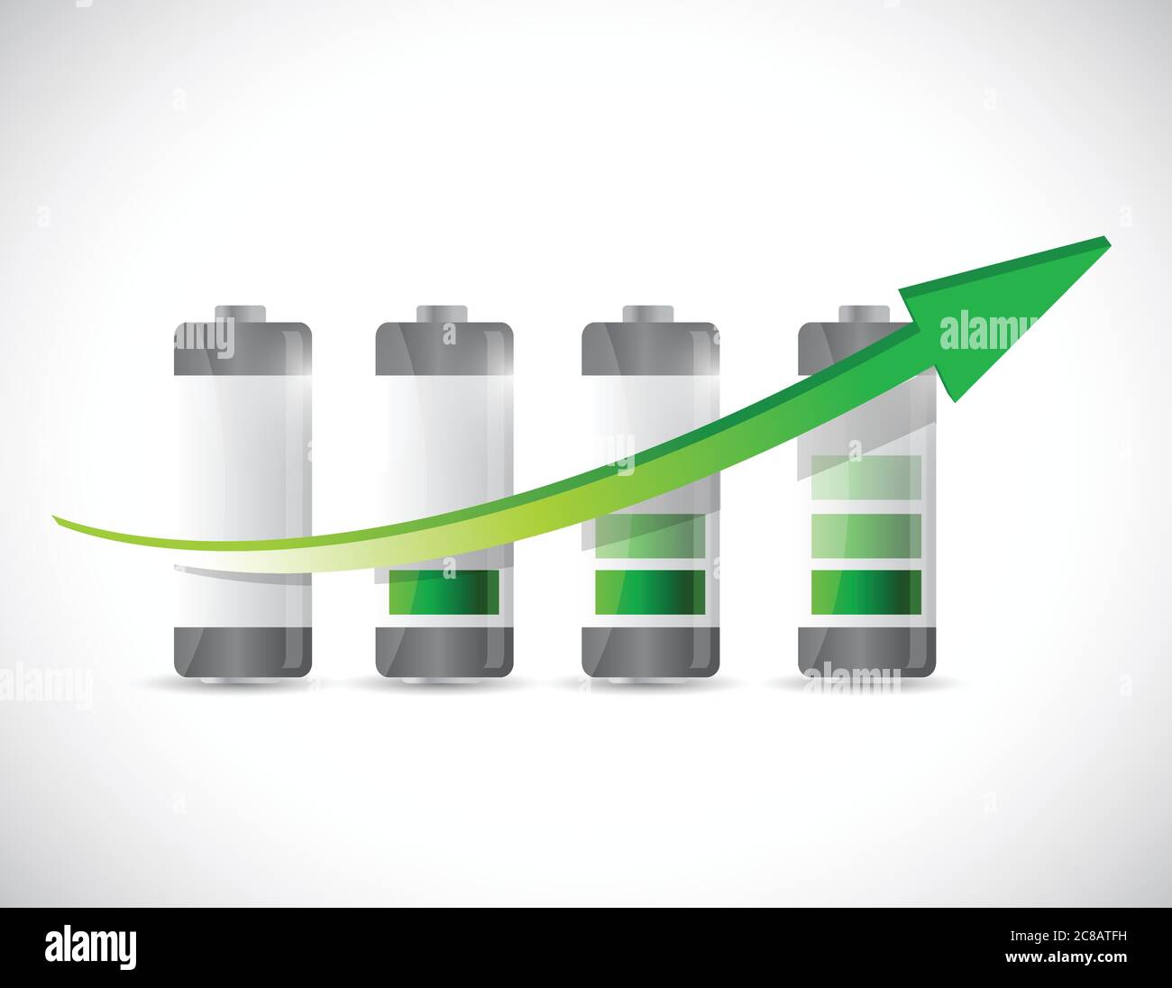 Battery chart graph illustration design over a white background Stock ...