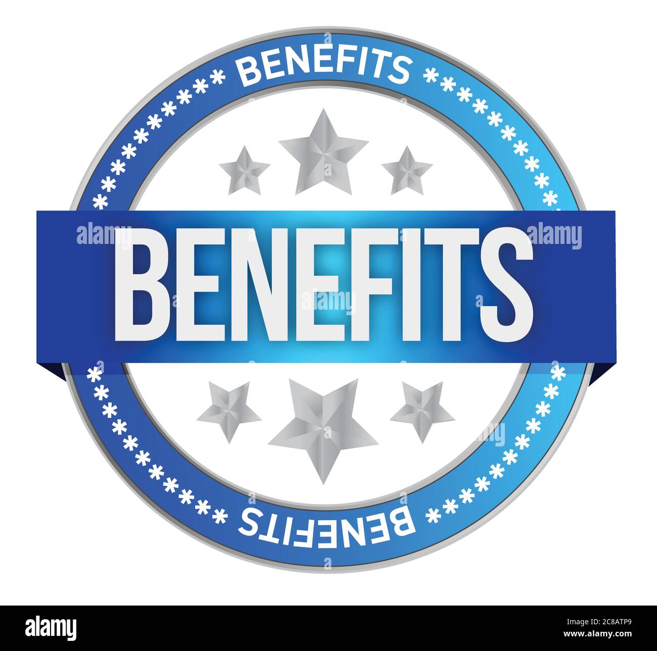Benefits seal illustration design over a white background Stock Vector ...