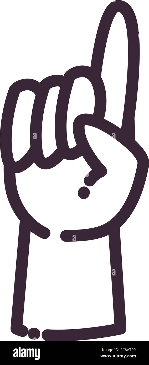 one gesture with hand line style icon design of People arm finger ...
