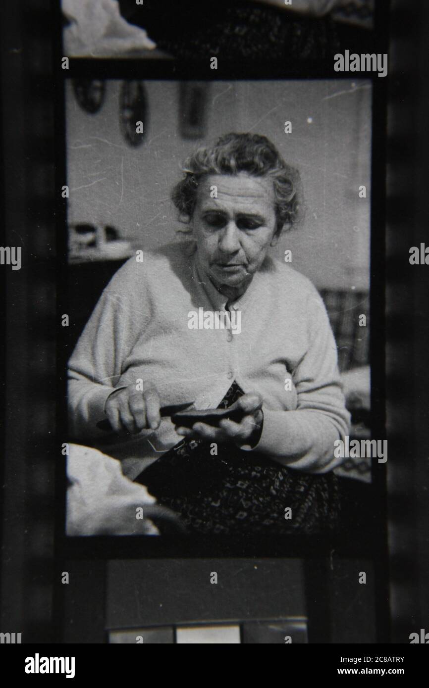 Fine 70s vintage contact print black and white photography of an ...