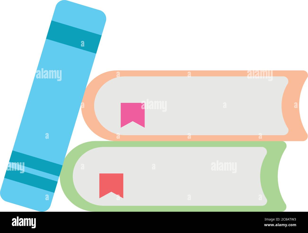 academic books icon over white background, flat style, vector ...