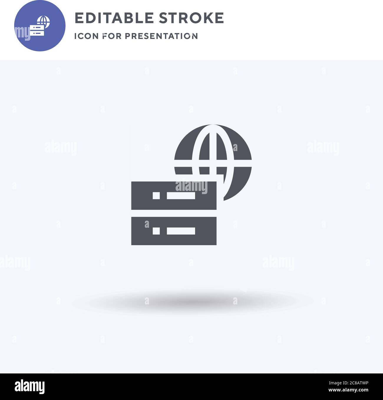 Global Server icon vector, filled flat sign, solid pictogram isolated ...