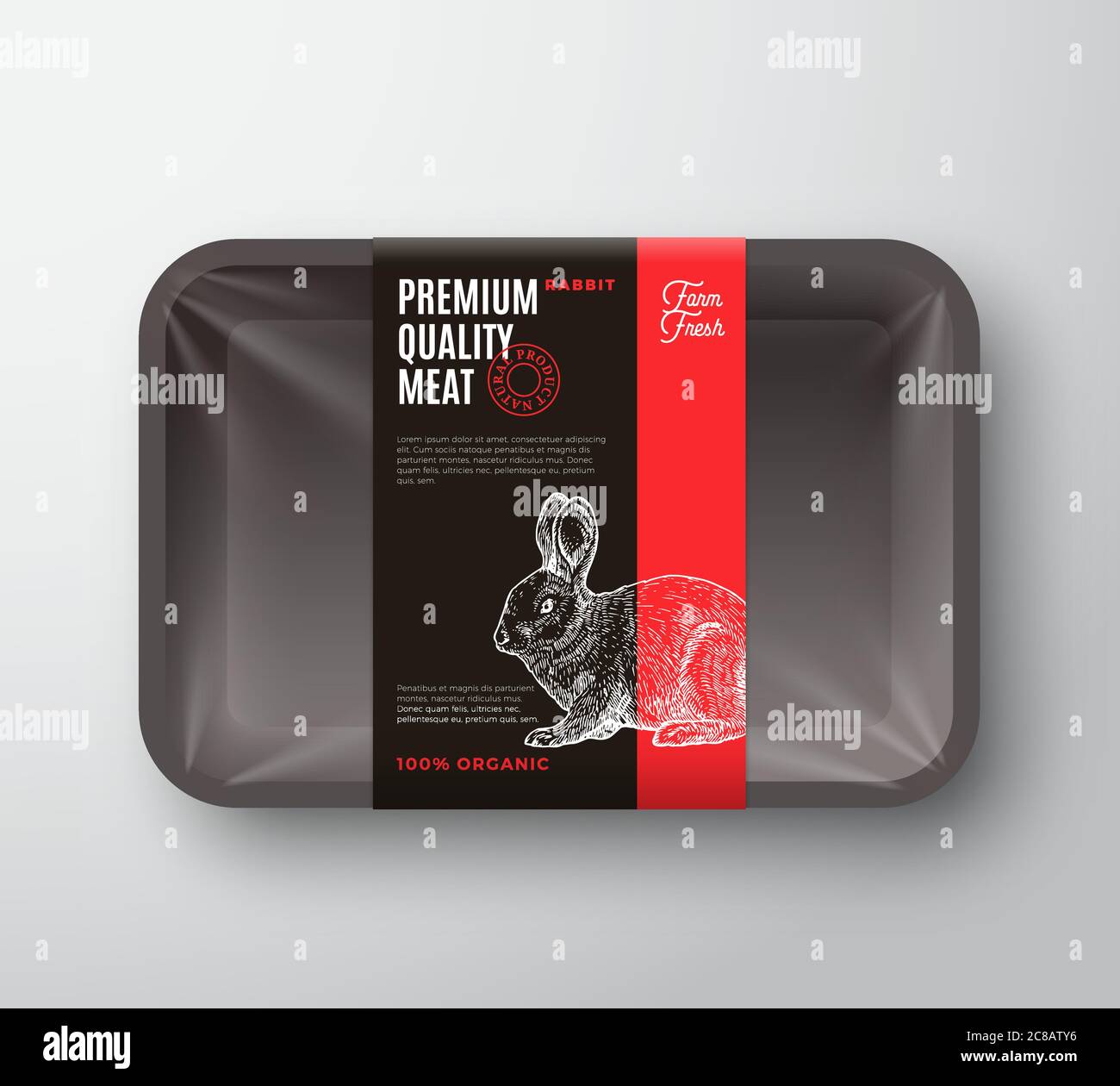Premium Quality Rabbit Pack. Abstract Vector Meat Plastic Tray ...