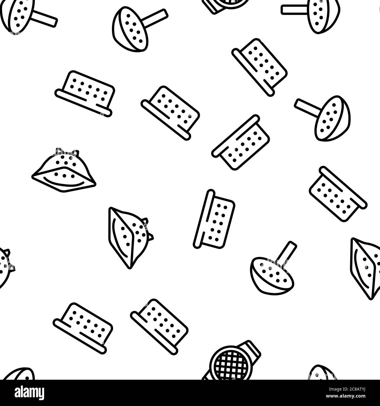 Sieve Kitchen Utensil Vector Seamless Pattern Stock Vector Image & Art ...