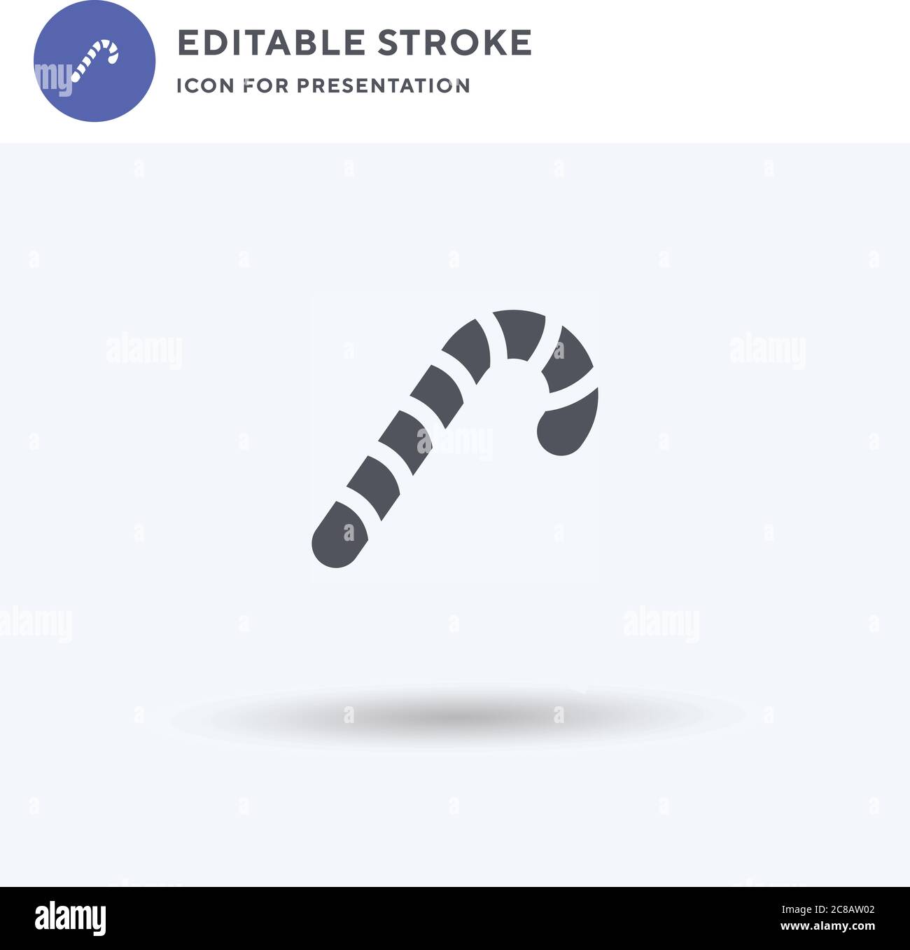 Cane icon vector, filled flat sign, solid pictogram isolated on white ...