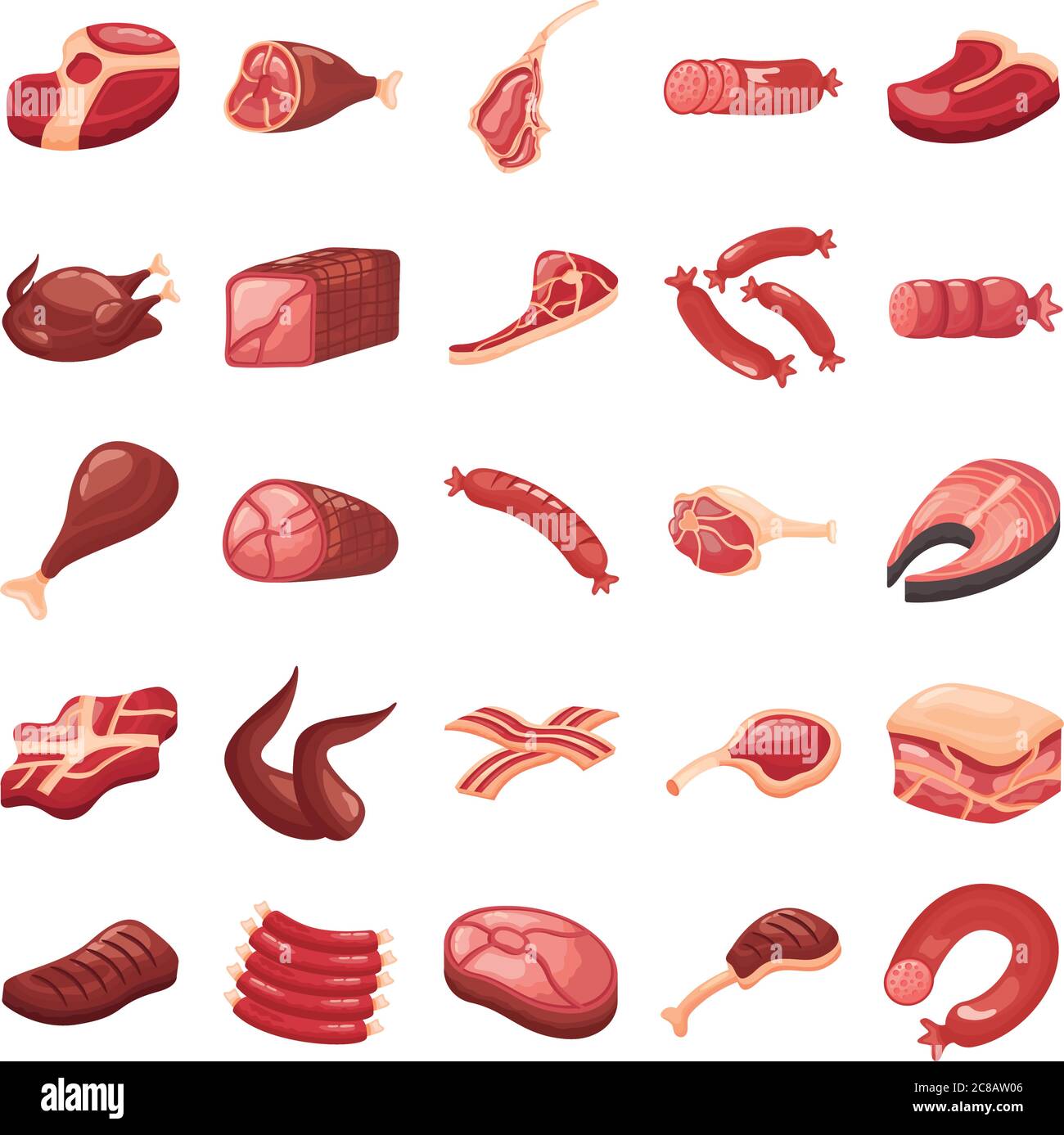 bundle of meat cuts set icons vector illustration design Stock Vector ...