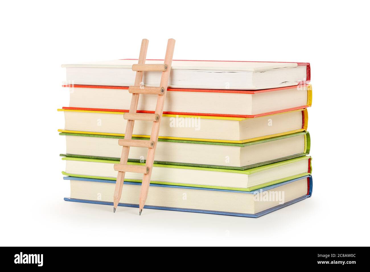 pencil ladder on stack of books, education concept Stock Photo - Alamy