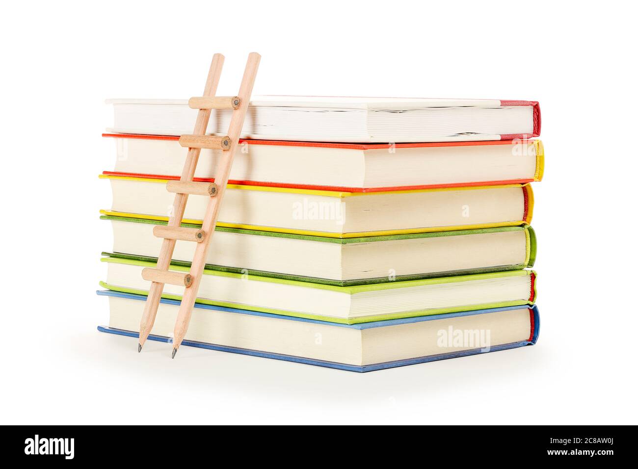 pencil ladder on stack of books, education concept Stock Photo - Alamy