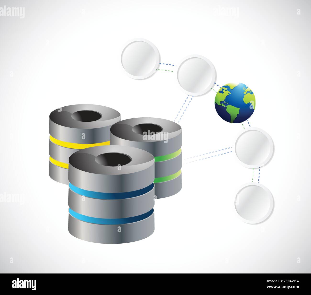 Server and connection link diagram over a white background Stock Vector ...