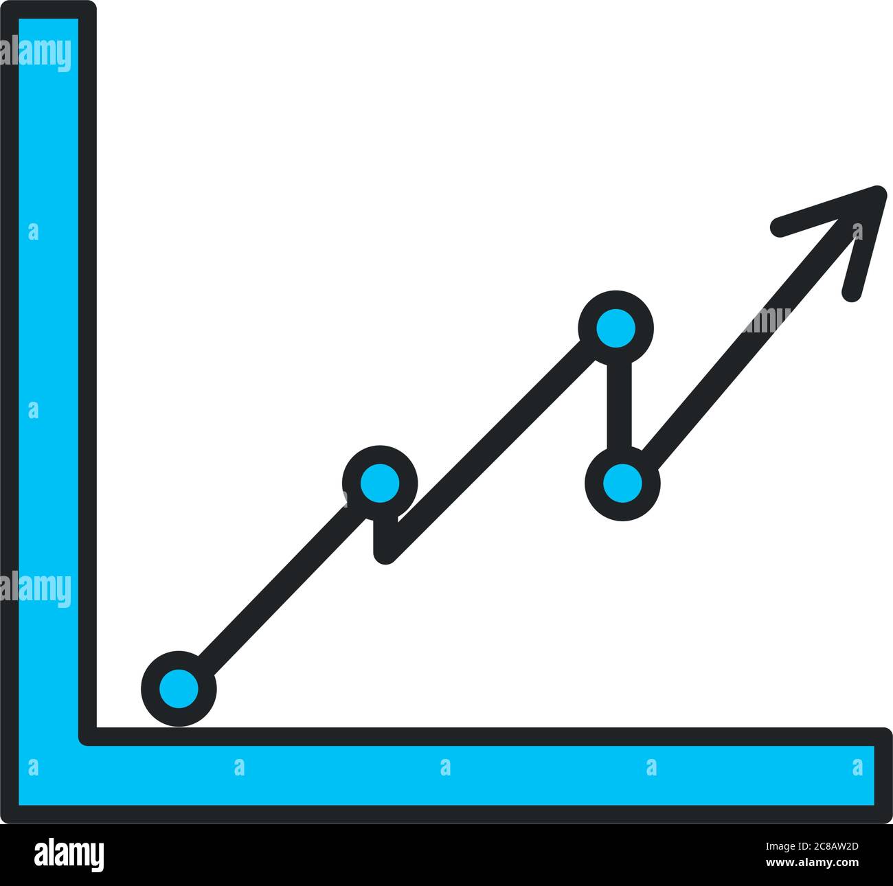 Infographic increase arrow line and fill style icon design, Data ...